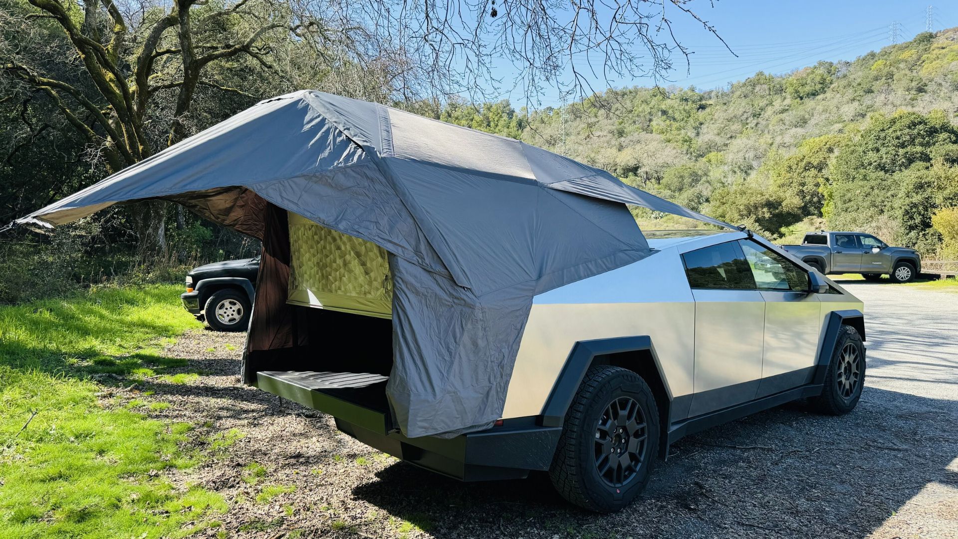 Tesla's 'Basecamp' Cybertruck tent is out and…it's a letdown ...