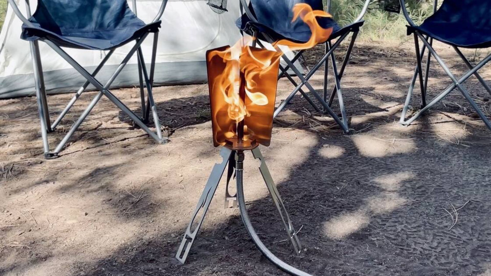 Photos: Forget logs, Tripod Torch promises 10 hours of open fire