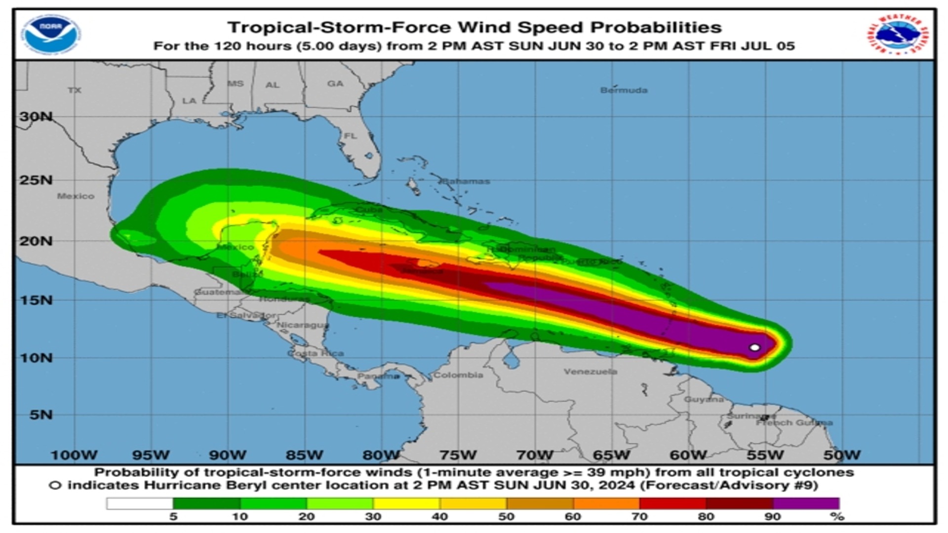 Hurricane Beryl becomes 1st ever category 4 storm recorded in June