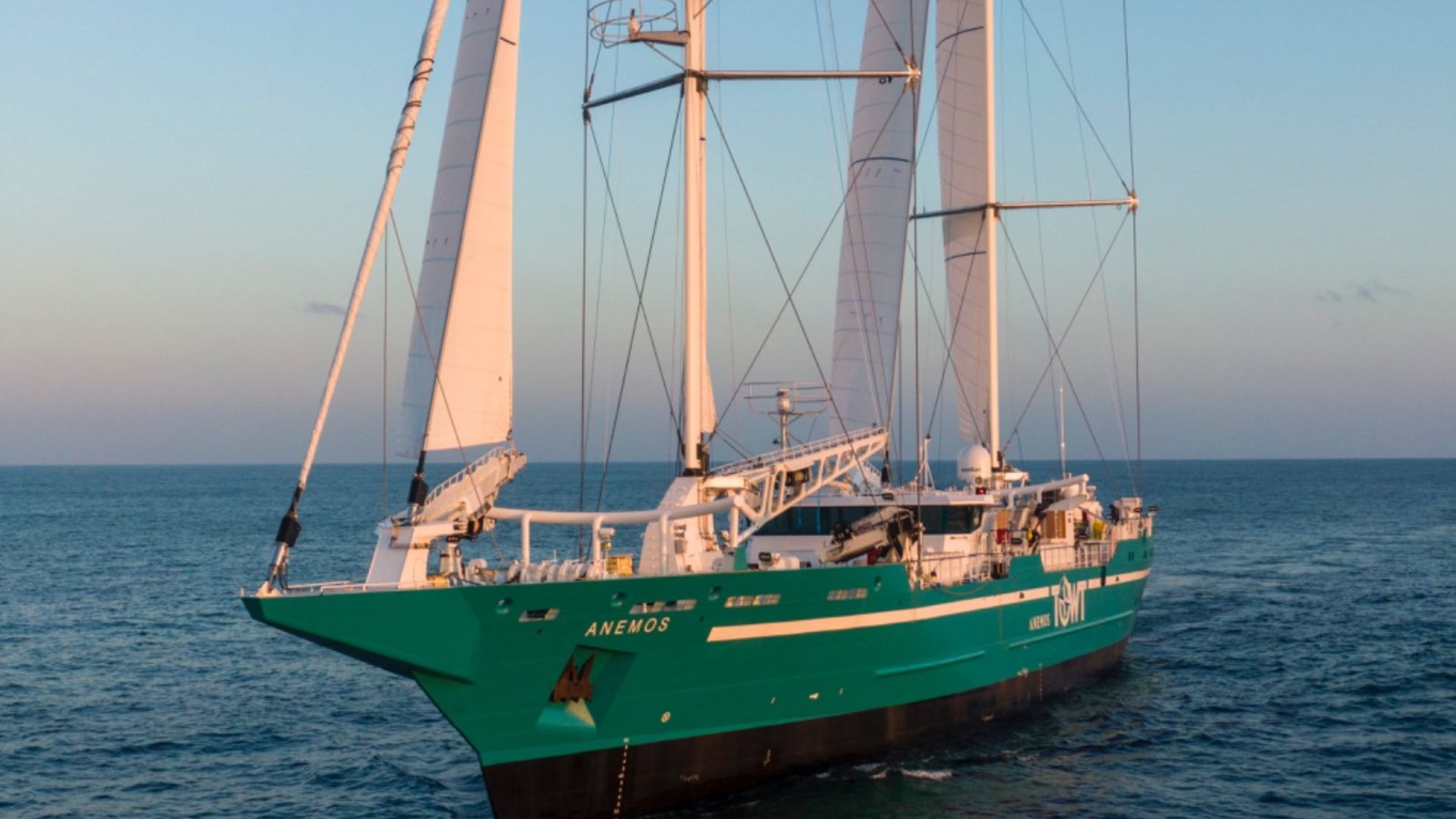 Anemos: World's largest sailing cargo ship begins Transatlantic trip
