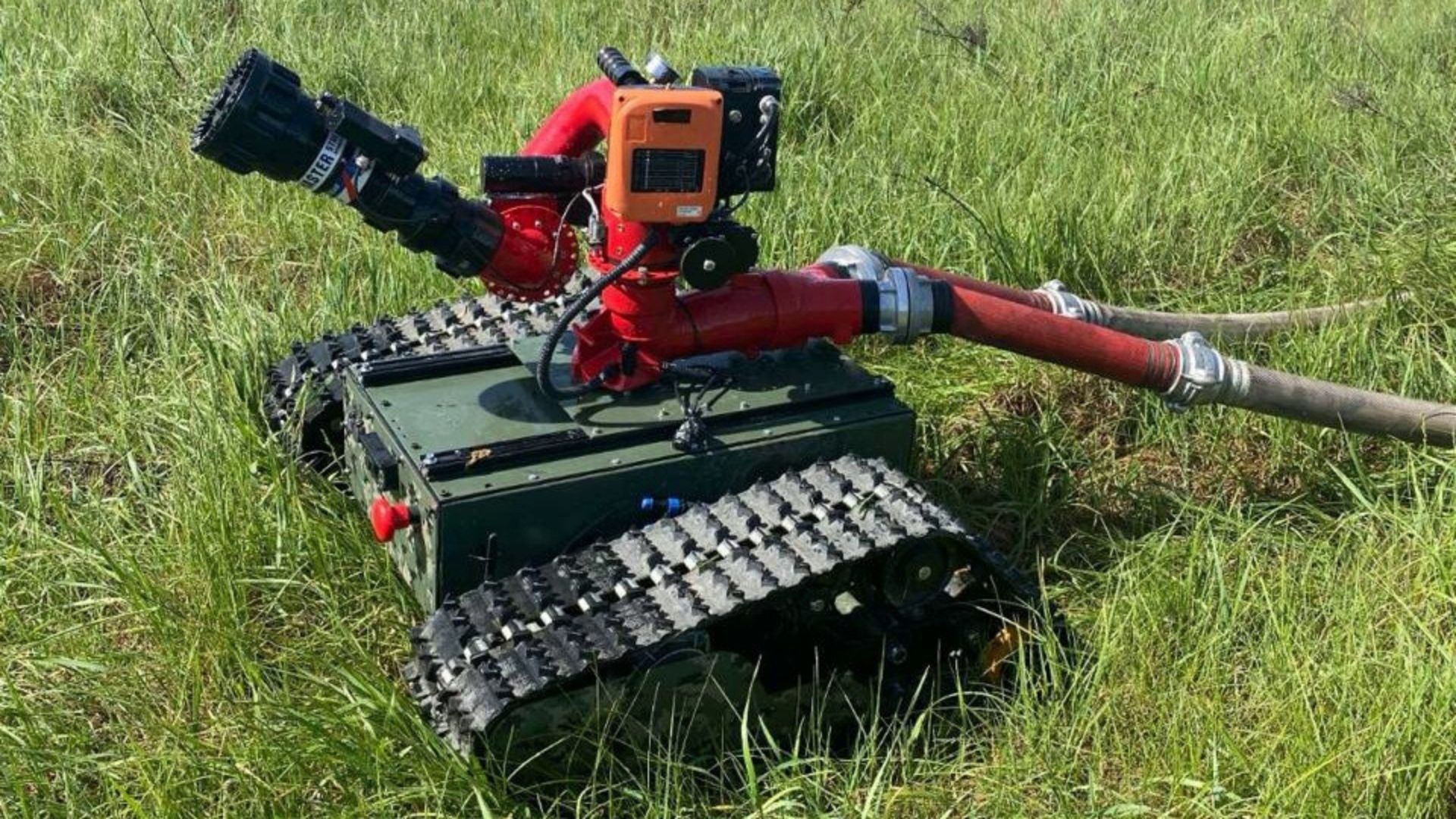 Civilian robot turned war asset with military-grade enhancements
