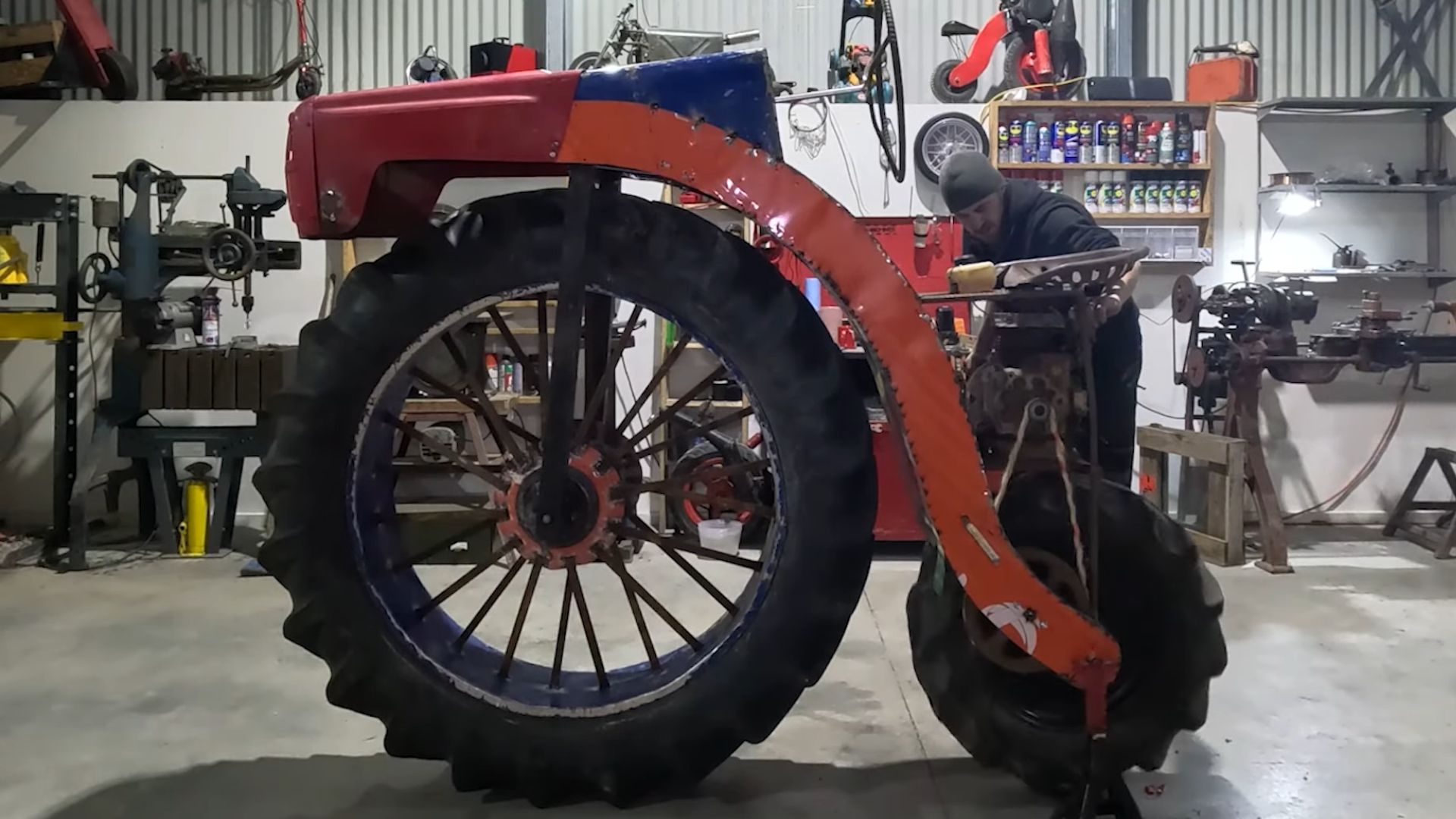 Photos: This 15-mph speeding motorcycle has tractor tire, steering wheel