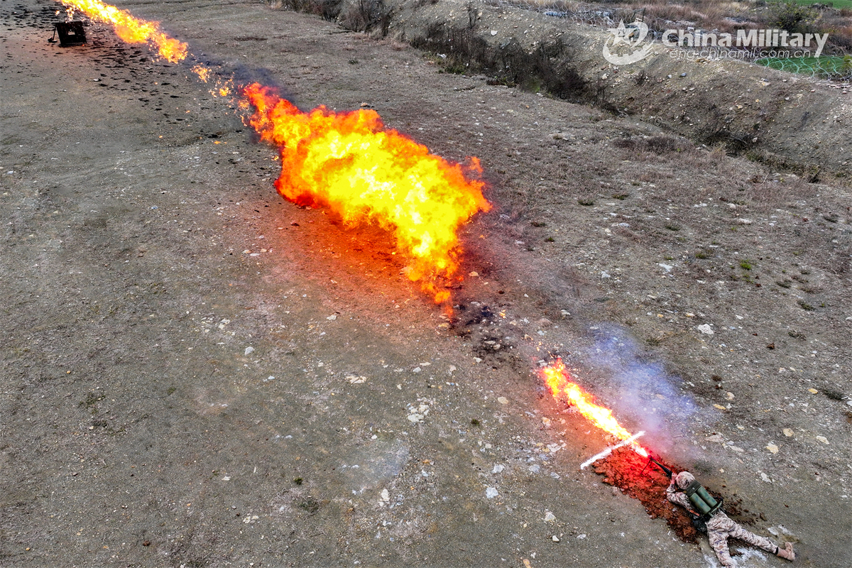 China troops use disastrous flamethrower gun that can melt human flesh