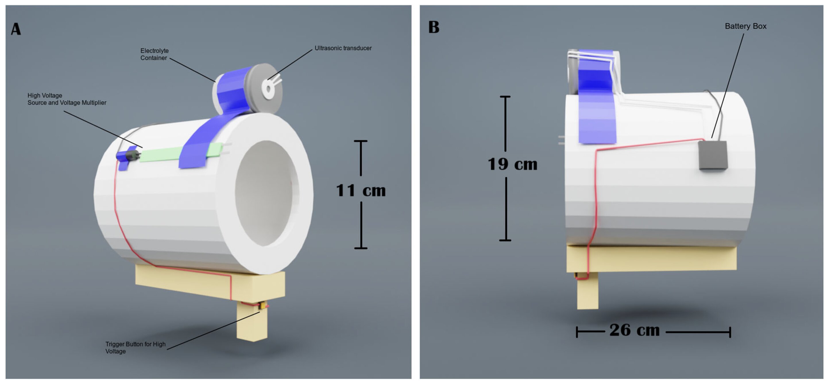 Bucket-like device douses flames with electrically assisted wind