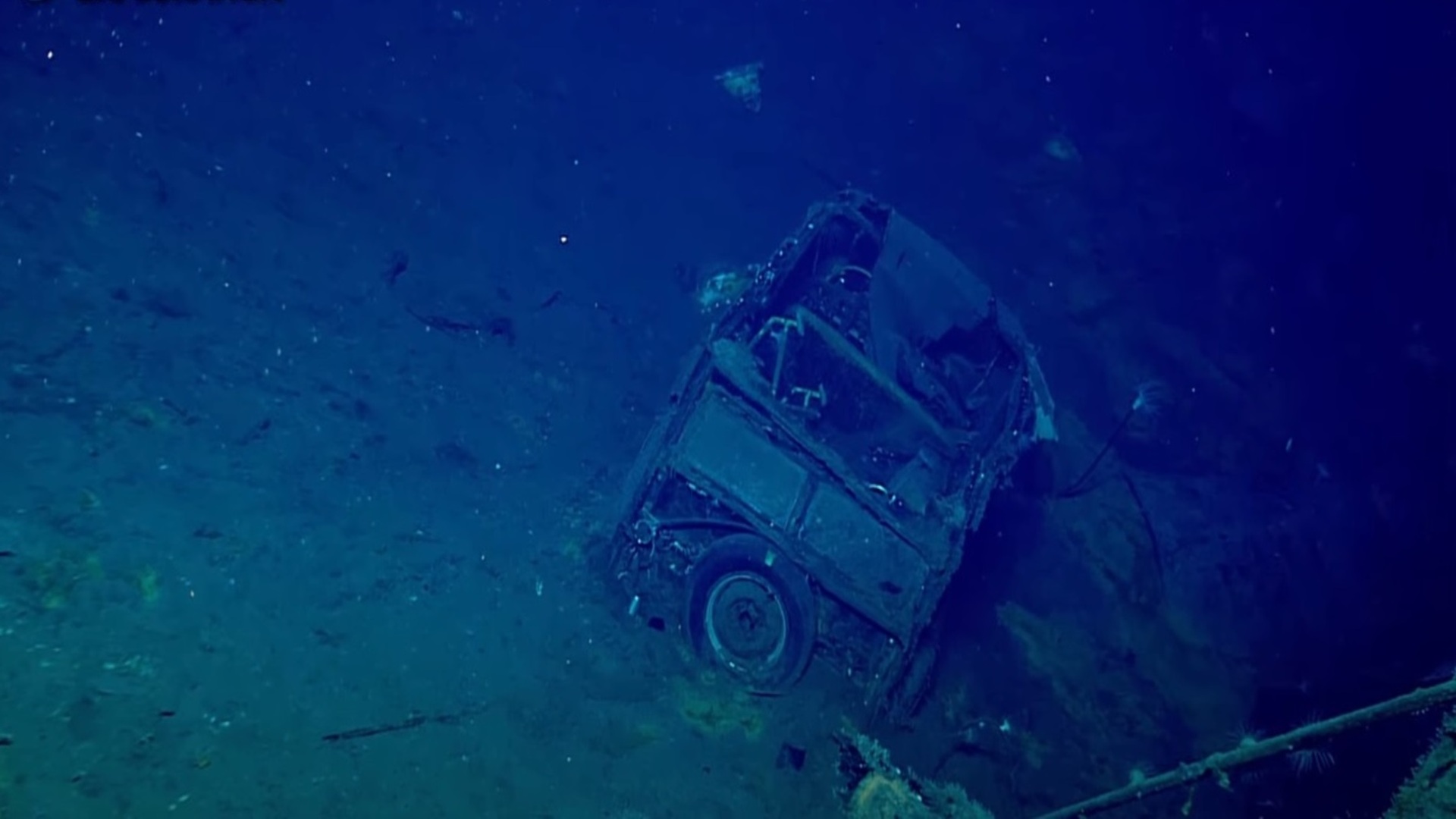NOAA discovers mystery car inside sunken USS Yorktown warship