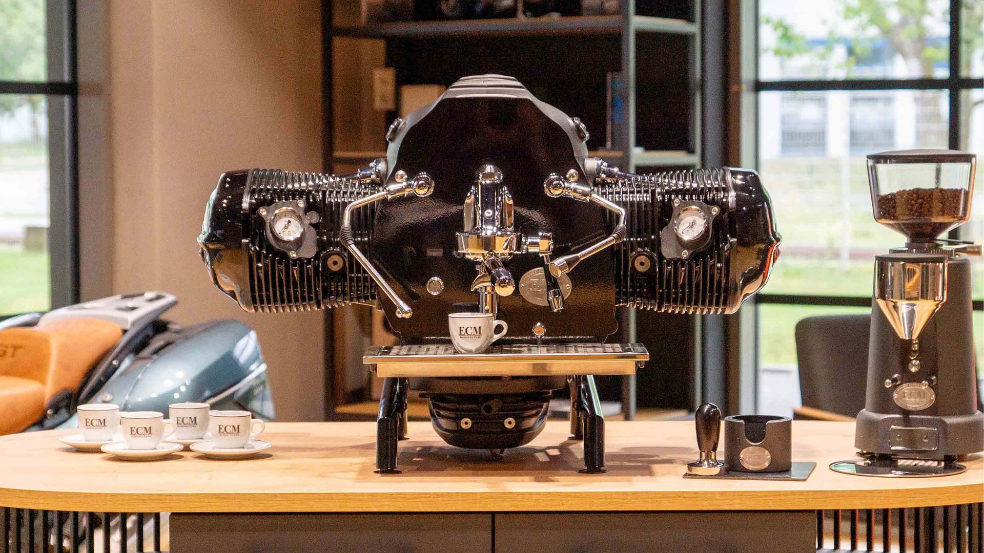 BMW’s 1800cc motorcycle engine now brews coffee as an espresso machine