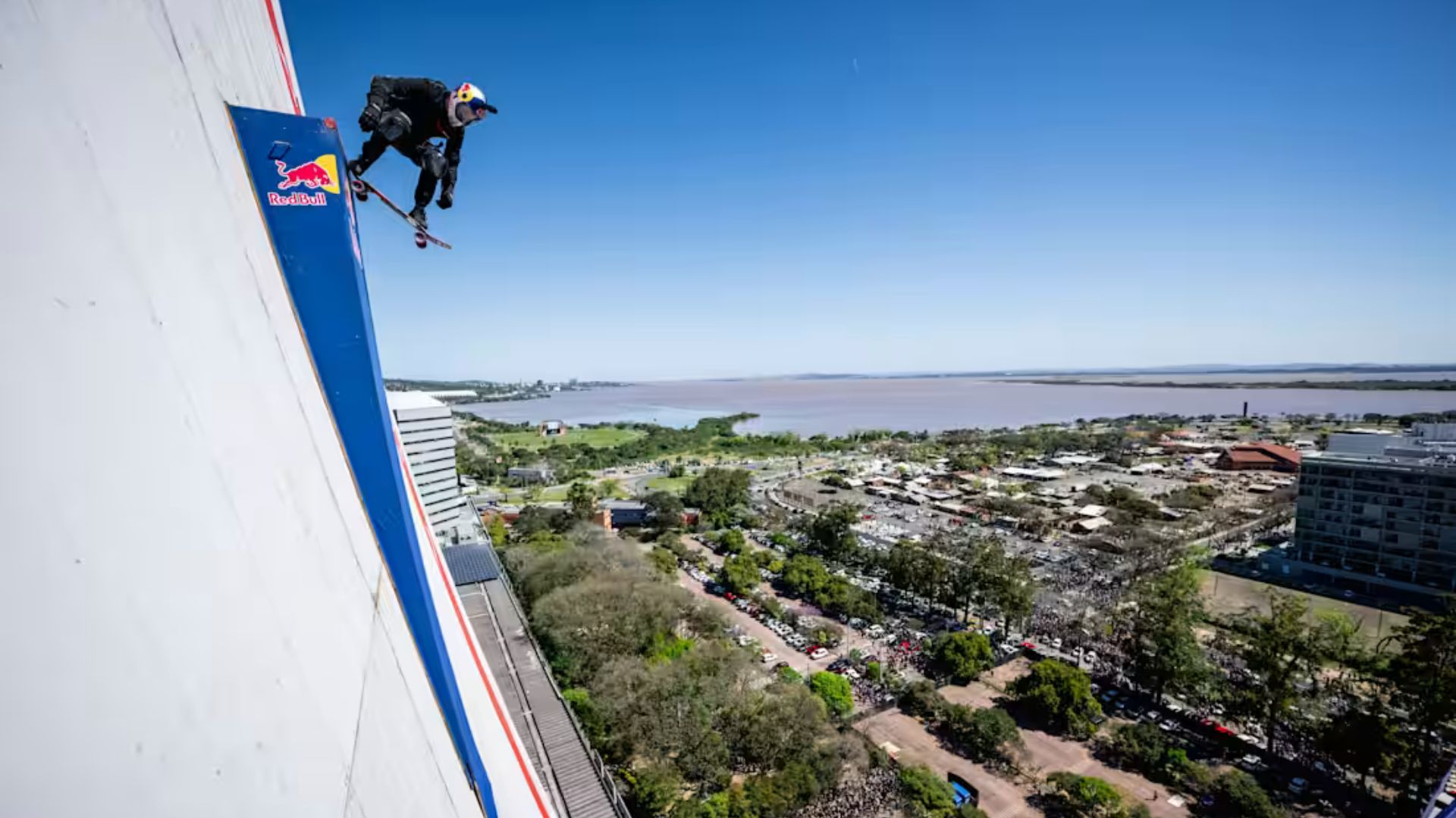 Skater rockets down 197-foot ramp in record-breaking skyscraper stunt