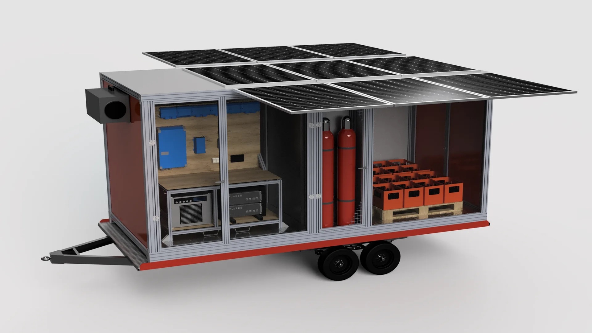 German students build energy trailer for festivals, crises, research