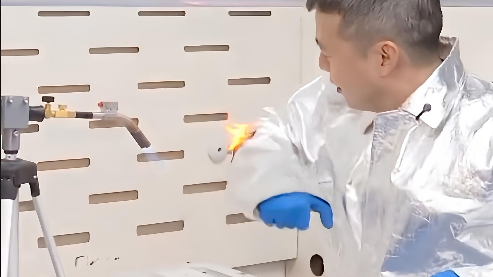 China tests new flame-resistant material under 2,732°F welding torch